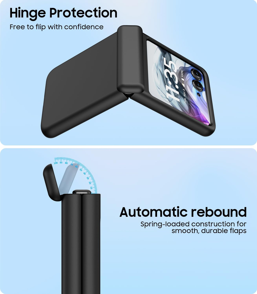 For Motorola Razr 2024 Case, Built-In Outer Screen Protector & Hinge ...