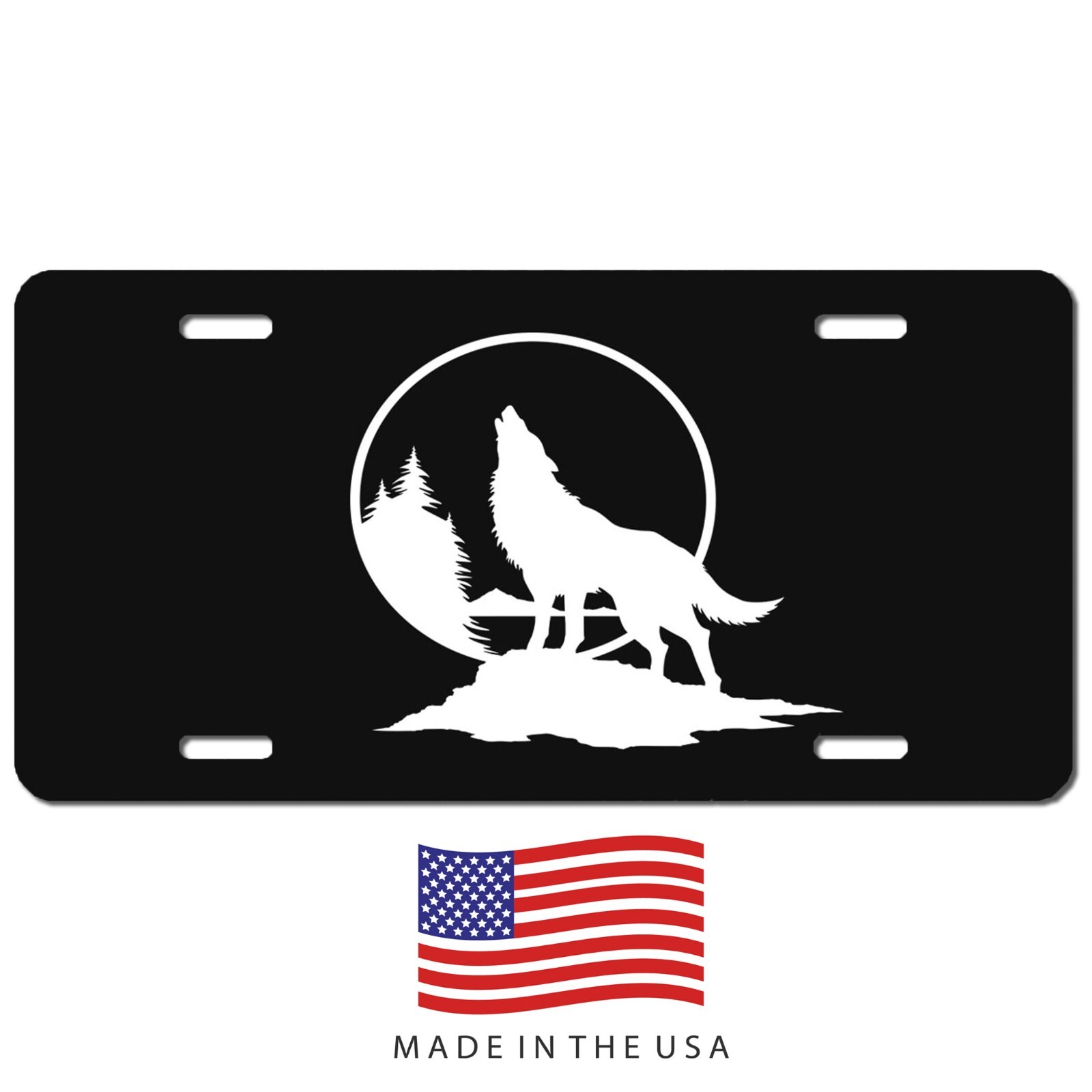 Lone wolf mountains vanity aluminum license plate car truck SUV tag ...