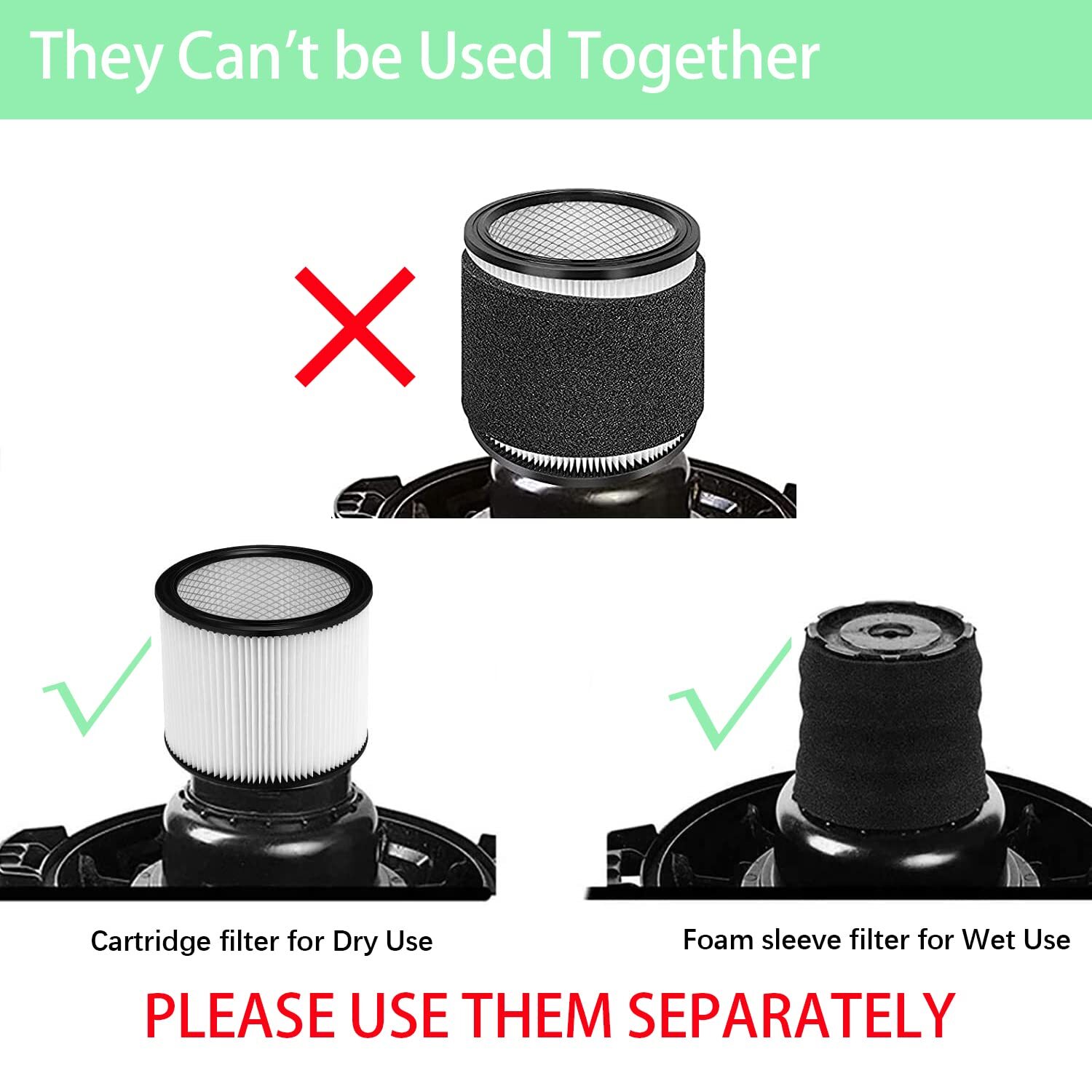 90304 Filter Cartridge 90585 Foam Filter For Shop Vac Wet Dry 5-Gallon ...