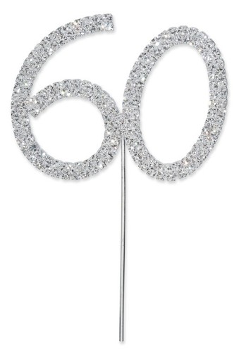 60th 60 DIAMANTE RHINESTONE CRYSTAL NUMBER PICKS Birthdays or ...