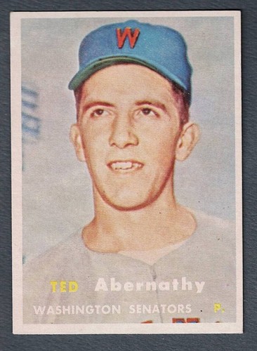 1957 TOPPS BASEBALL #293 Ted Abernathy Washington Senators Set-Break EX ...