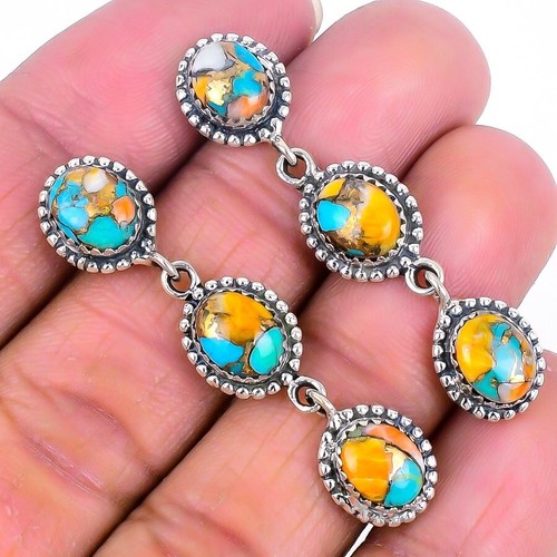 Spiny Oyster Stone 925 Sterling Silver Womens day Dangling New Earrings ...