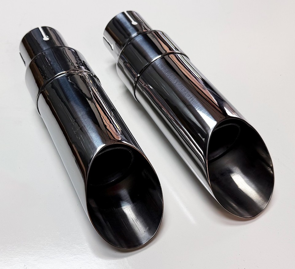 Shorty GP Exhaust Stainless Tips FOR Harley Davidson Road King 95-16 W ...