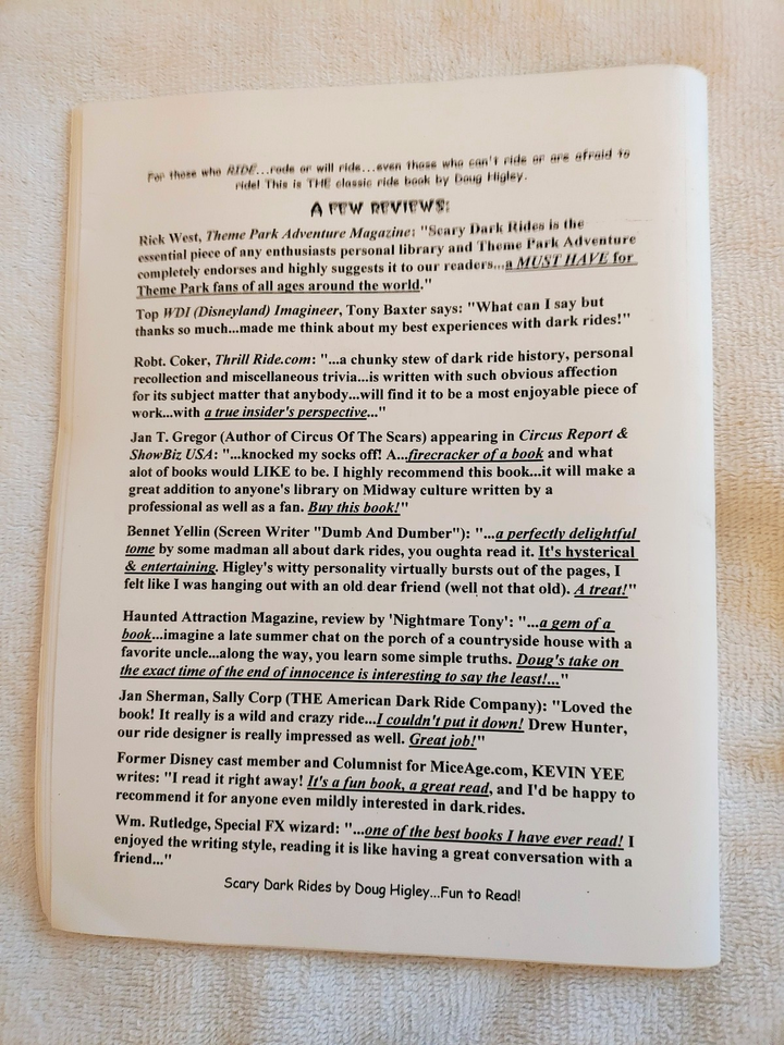 Scary Dark Rides by Doug Higley 5th Edition 2004 Softcover | eBay