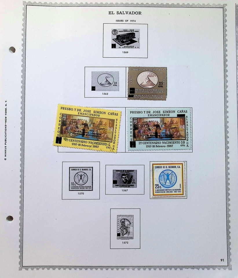 El Salvador Collection On Minkus Album Pages 1971-1996 | eBay
