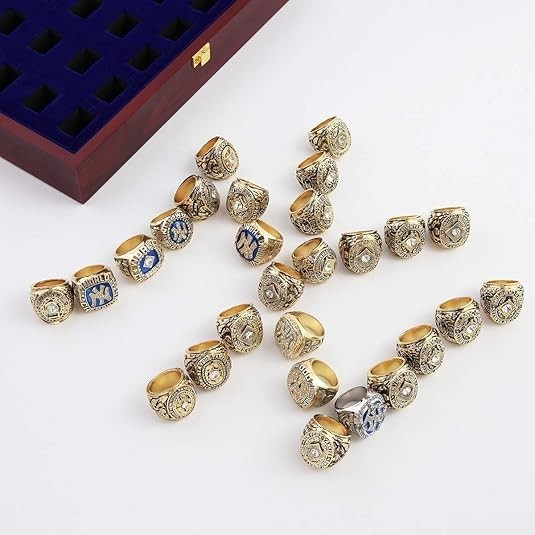 NY Yankees 27PCS Ring Set MLB World Series Ring Championship Set With ...