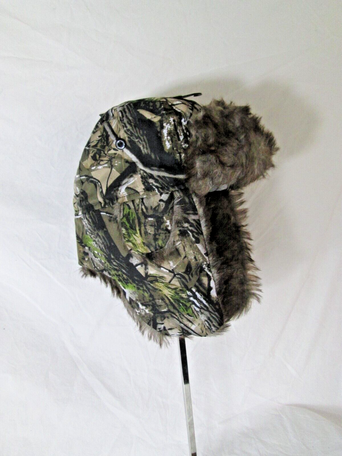Woodland Realtree Camouflage Aviator Trapper Winter Hat Lined Cap Tru ...