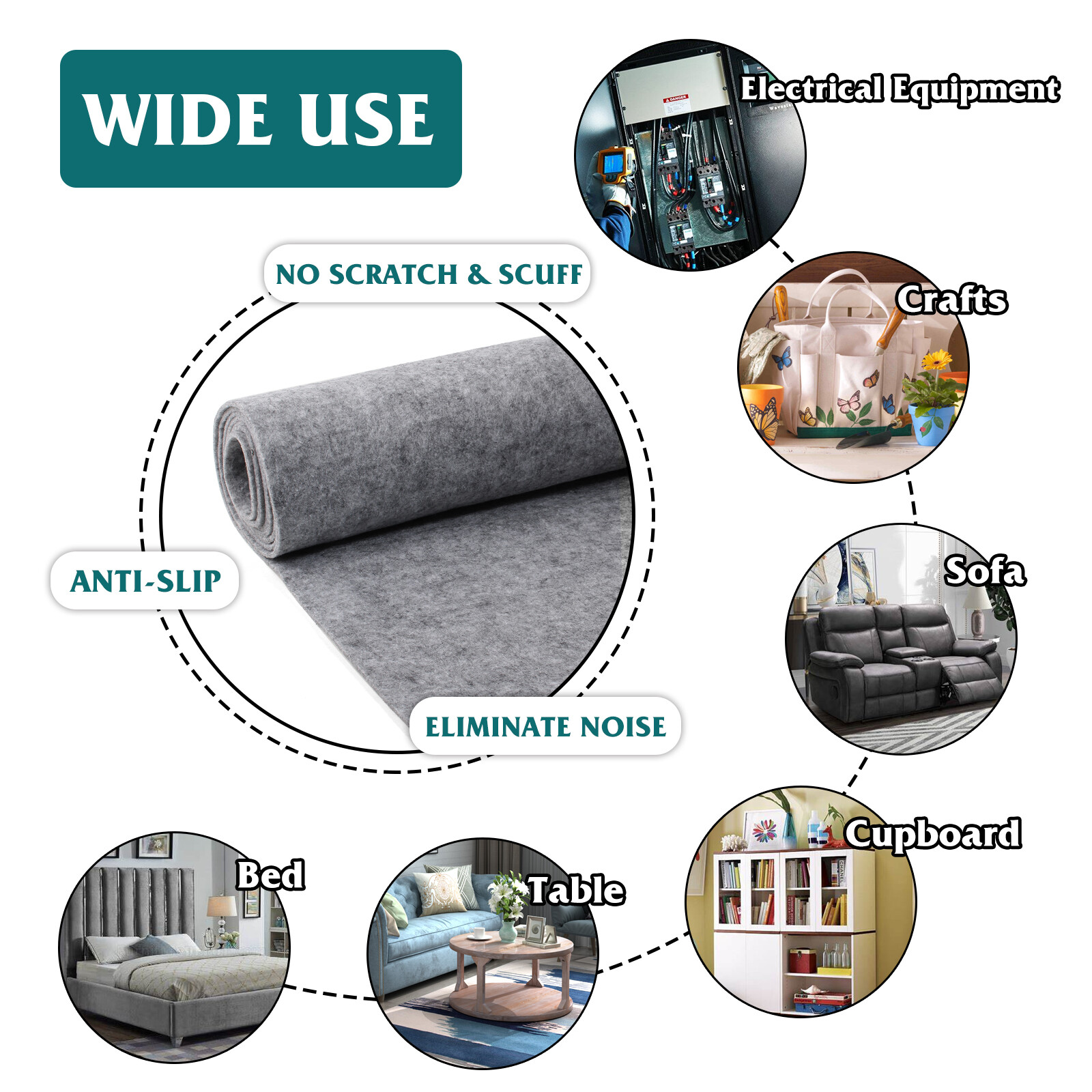 21.5ft² Automotive Carpet Cargo Liner Garage Floor Underlay felt ...