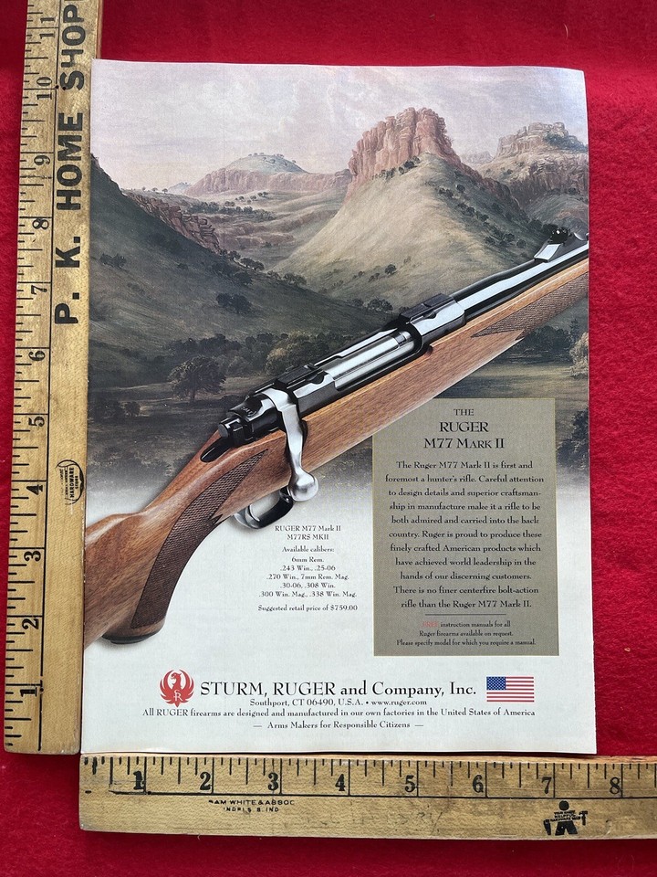 Ruger M77 Mark II Print Ad Hunter’s Rifle Advertisement | eBay