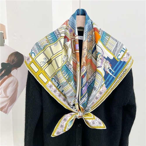 Pure Twill Silk 18 Momme Sand Washed Double Face Scarf Castle Print ...