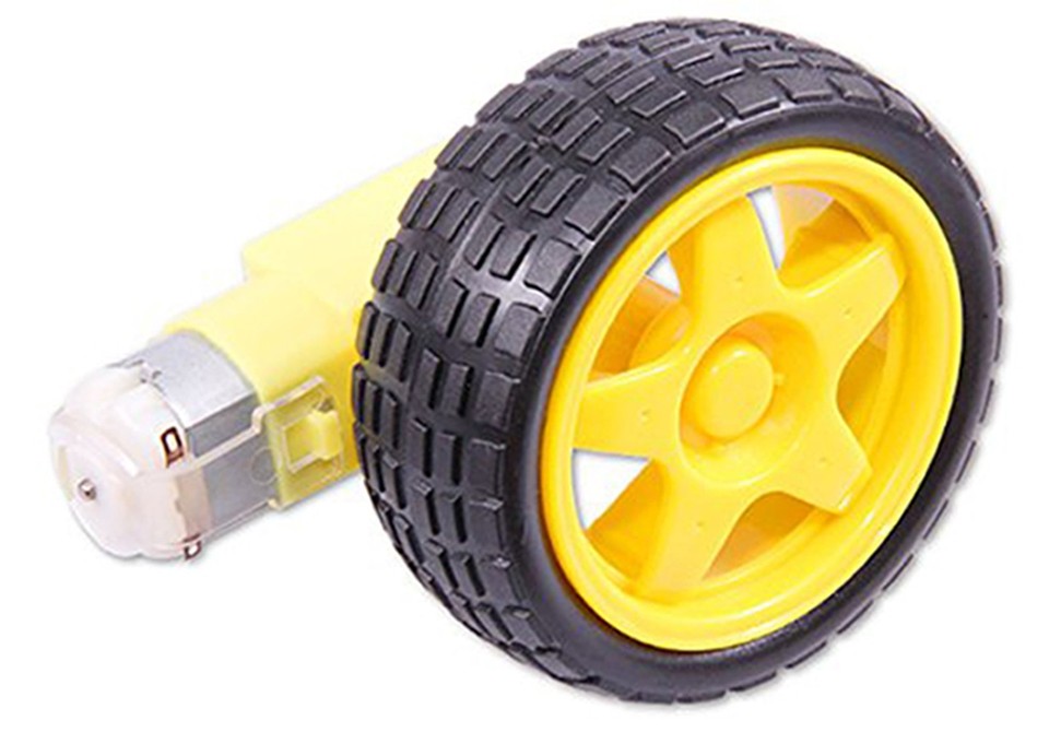 Arduino Smart Car Robot Plastic Tire Wheel with DC 3-6v Gear Motor for ...