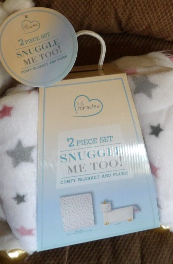 NEW Little Miracles NWT Snuggle me too pillow Unicorn Plush Blanket ...