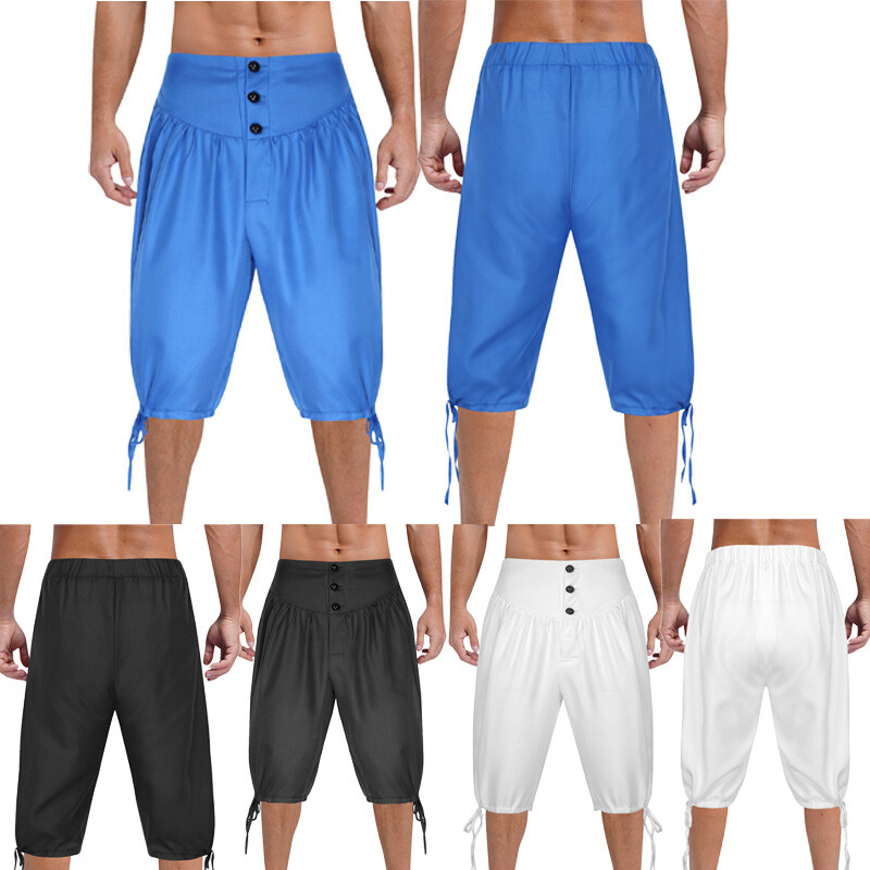 Mens Bloomers Solid Color Costume Party Pants Gothic Role Play Medieval ...
