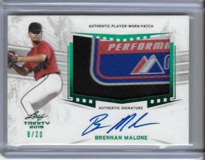 2019 Leaf Trinity BRENNAN MALONE Majestic Patch Green Foil Auto RC 8/20 ...