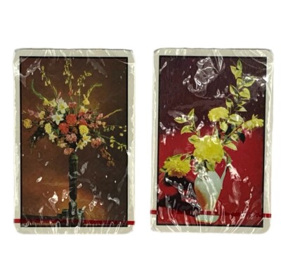 2 NEW Vintage Decks Of Playing Cards Sealed Flowers Hong Kong | eBay