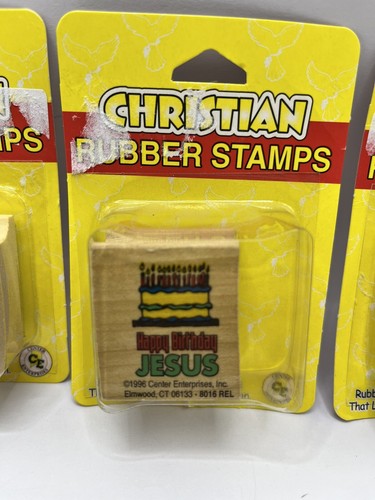 Christian Rubber Stamp Lot Jesus Praise The Lord Happy Birthday Jesus 4 ...