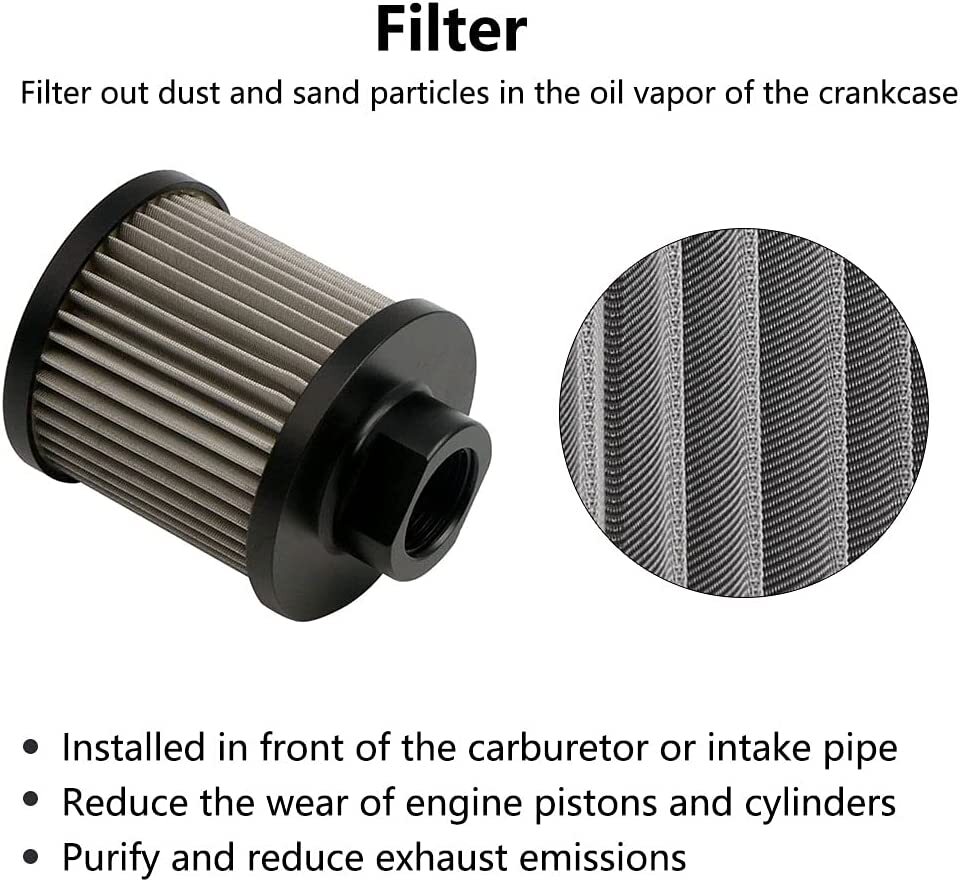 2L Oil Catch Can Reservoir Tank Breather 10AN Filter Baffled+10AN Fuel ...