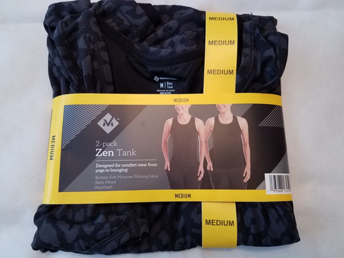 Member's Mark Zen 2-pack Racerback Tank Top M Women's Black Cheetah ...