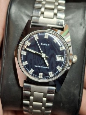 Timex Sprite 1976 Blue Dial Silver Tone Mens Vintage 1970s Mechanical ...