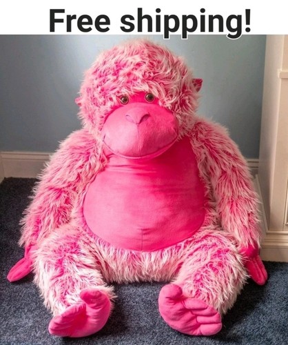 Giant Stuffed 6 Foot Pink Gorilla 72 Inch Soft HUGE Plush Monkey Made ...
