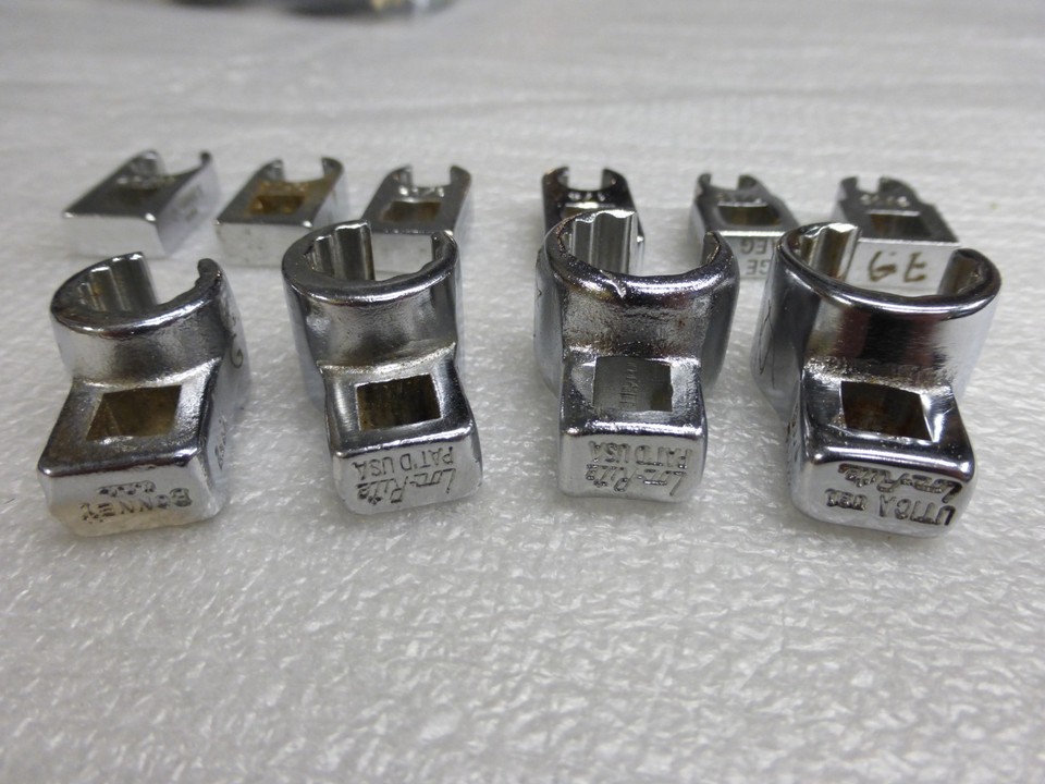 Lot of 10 - Vintage 1/4 drive crowfoot wrenches Bonney Loc-Rite various ...