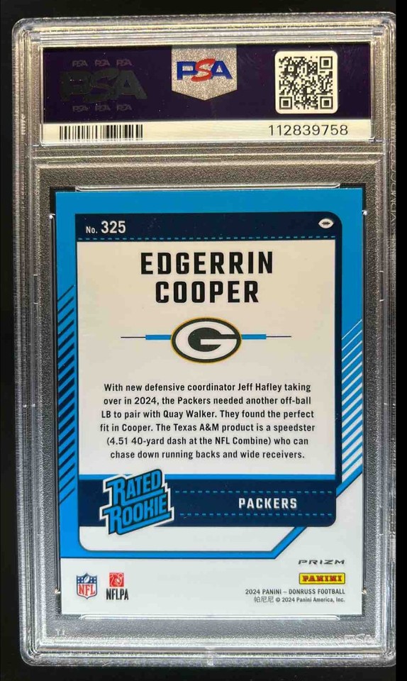 2024 Donruss Edgerrin Cooper Optic Rated Rookie Preview Pink RC #325 ...