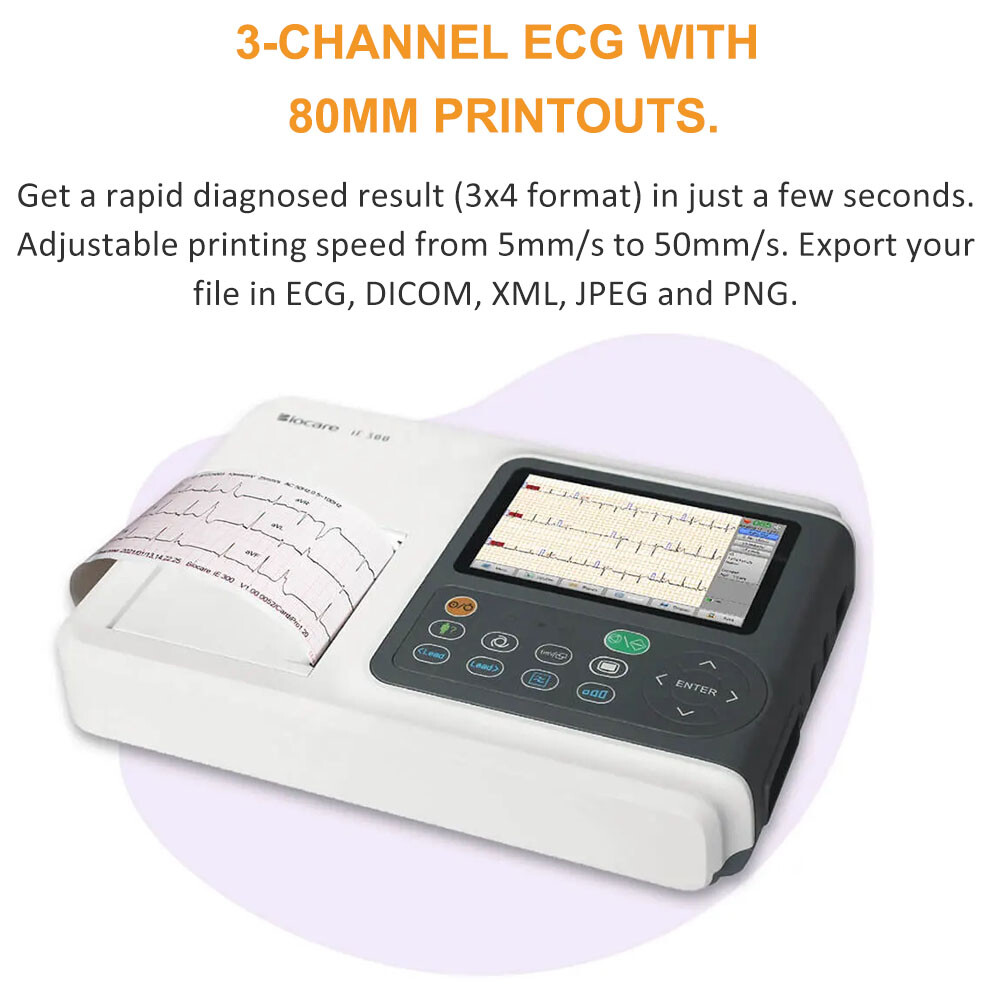 Biocare iE300 12 lead ECG Machine rapid diagnosis and instant ECG tests ...