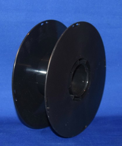 EMPTY LARGE BLACK PLASTIC SPOOL FOR WIRE ROPE CABLE CRAFTS CHRISTMAS ...