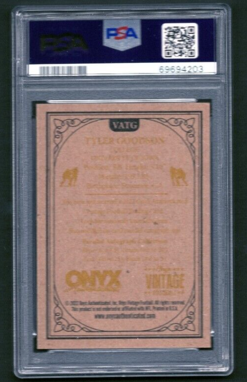 2022 Onyx Vintage AUTOGRAPH Red Ink /25 TYLER GOODSON Packers IOWA ...