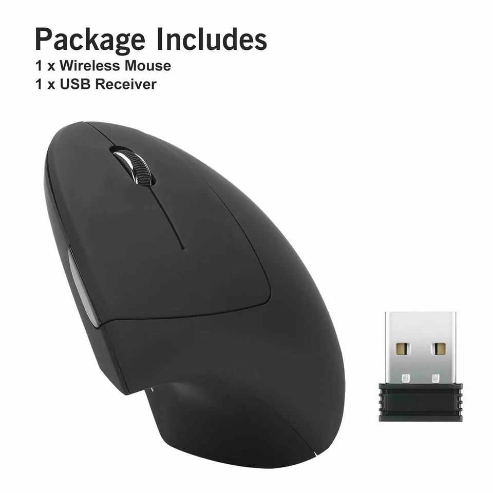 Ergonomic Optical Vertical Mouse 6 Keys USB Wireless Mice 2.4GHz ...