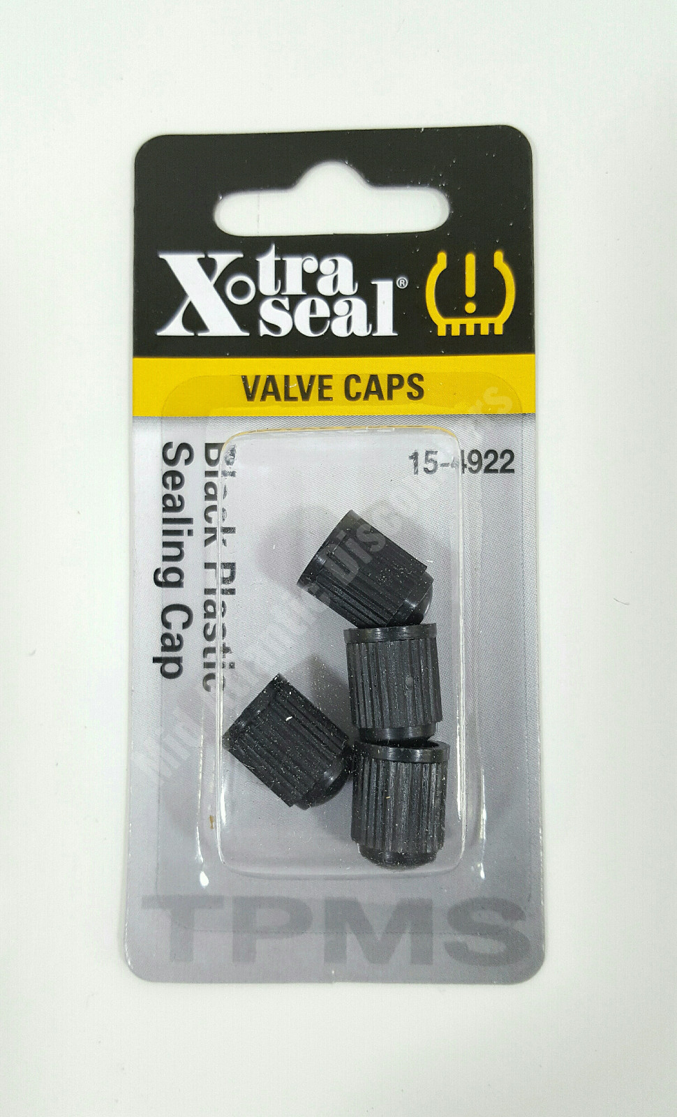 12 Pks of 4 ( 48 ) Xtra Seal 15-4922 Tire Valve Stem Caps Black Plastic ...