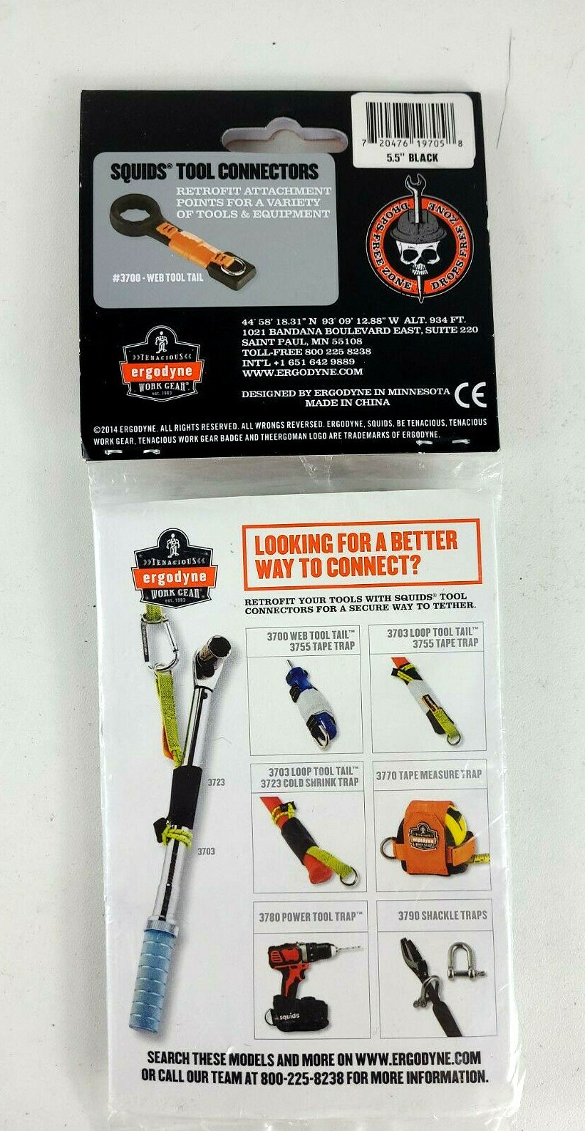 6 Ergodyne 3700 Web Tool Tails Squids Tool Connectors Lanyard 5.5 ...