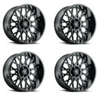 Set 4 24" Vision Off-Road 412 Rocker Gloss Black Wheels 24x12 5x5 Rims ...