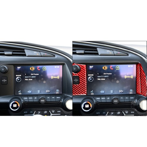3Pcs Red Carbon Fiber Screen Accent Cover Trim For Chevrolet Corvette ...