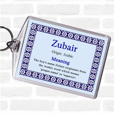 Zubair Name Meaning Bag Tag Keychain Keyring Blue | eBay UK