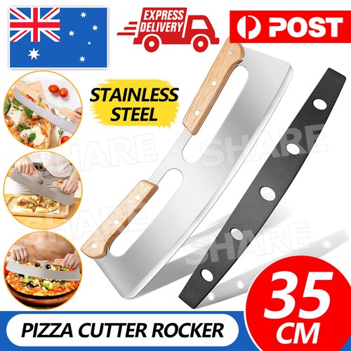 Kitchen Stainless Steel Pizza Cutter Rocker Blade Slicer 35CM ...
