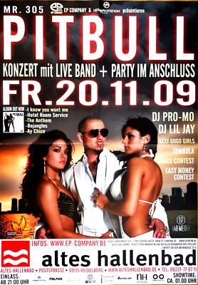 PITBULL 2009 HEIDELBERG -orig. Concert Poster - Konzert Plakat - A1 - F/U 1380 | eBay.de