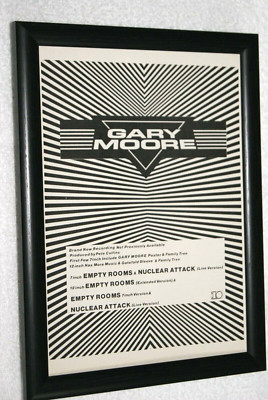 GARY MOORE Framed A4 1984 `empty rooms` SINGLE original band promo ART ...