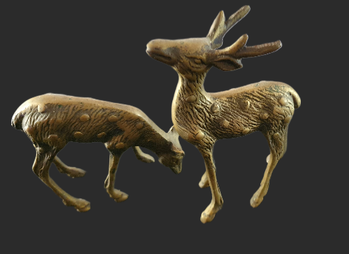 Antique Stunning Rare Set of Brass Deer And Doe Statue | eBay