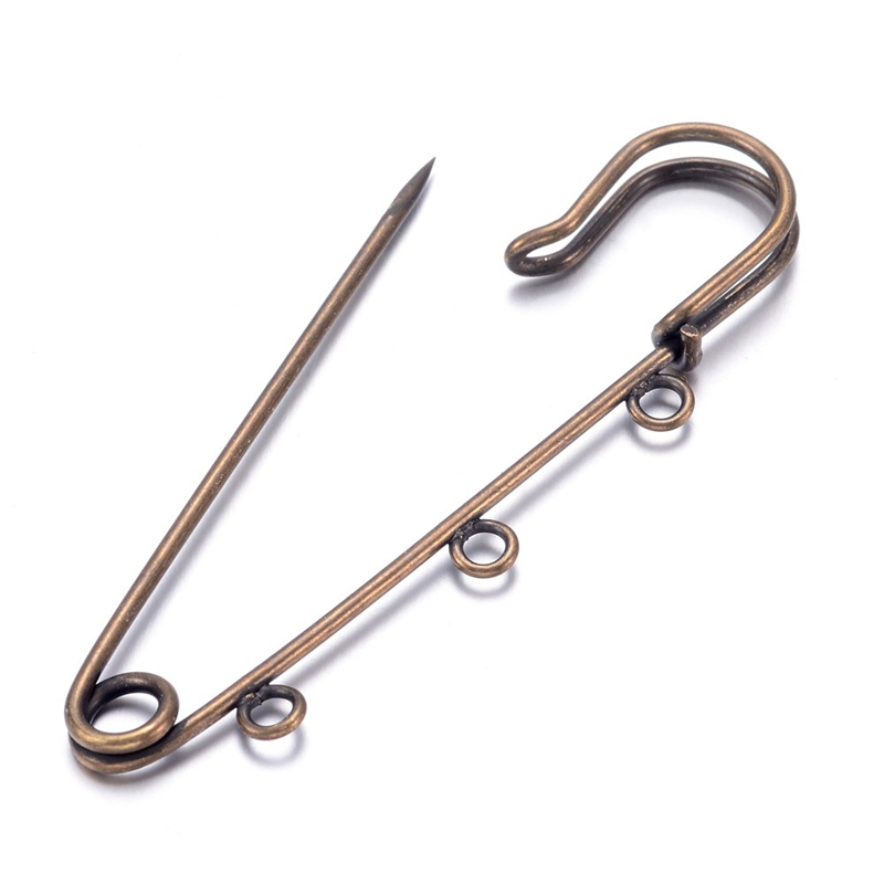 5pcs Iron Large Kilt Pins w/ 3 Loops Antique Bronze Safety Brooch ...