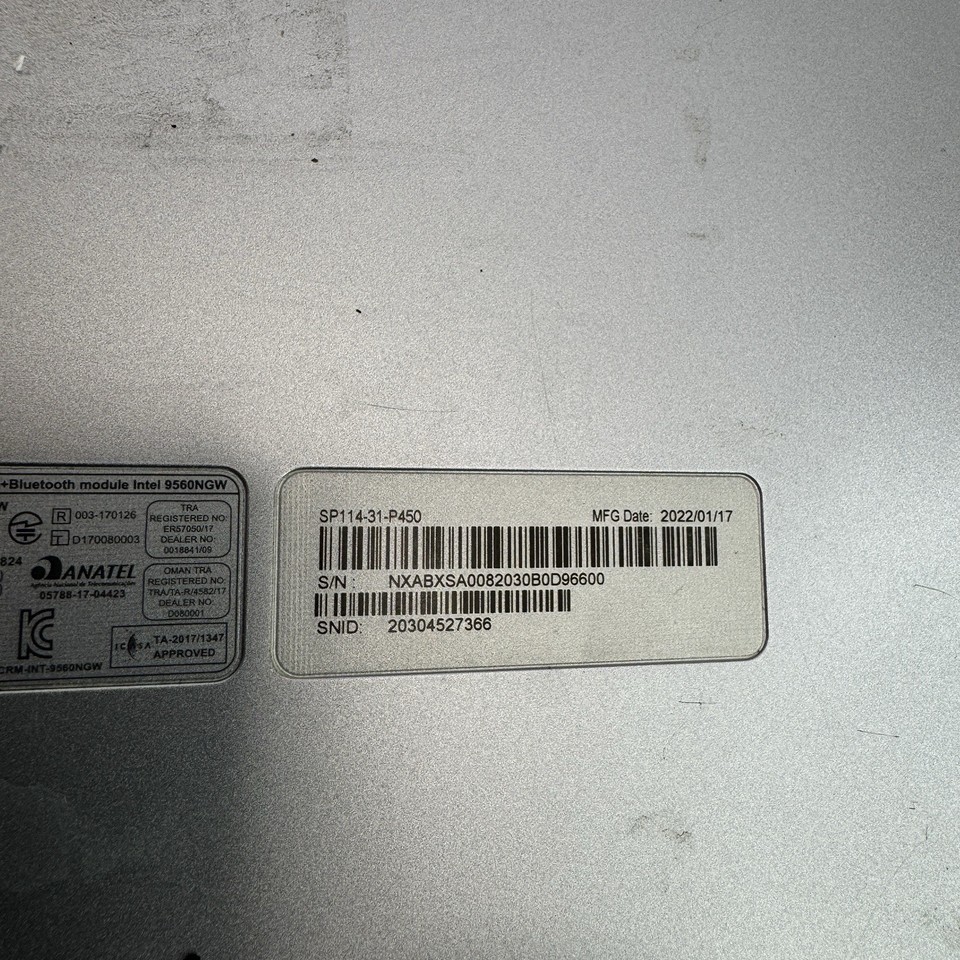 Acer Spin 1 SP114‑31 N20W2 Laptop Keyboard Palmrest Trackpad Battery ...