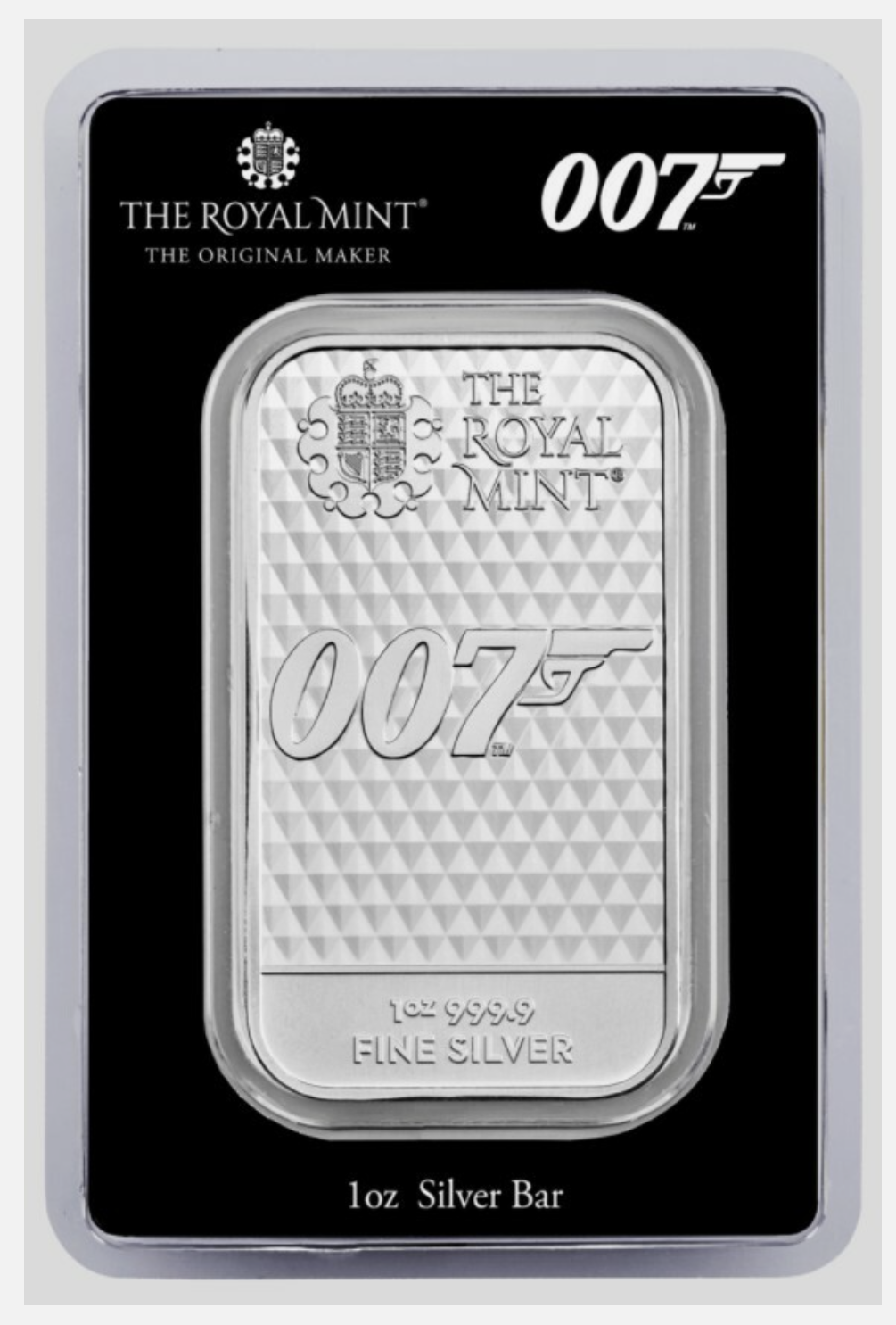 1 OZ .9999 FINE SILVER BAR 007 JAMES BOND DIAMONDS ARE FOREVER ...