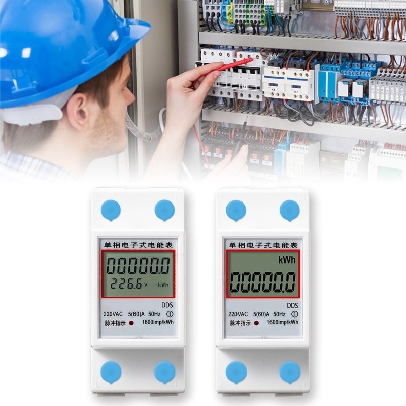 220V Digital Display Electricity Meter Power Meter Energy Meter Single ...