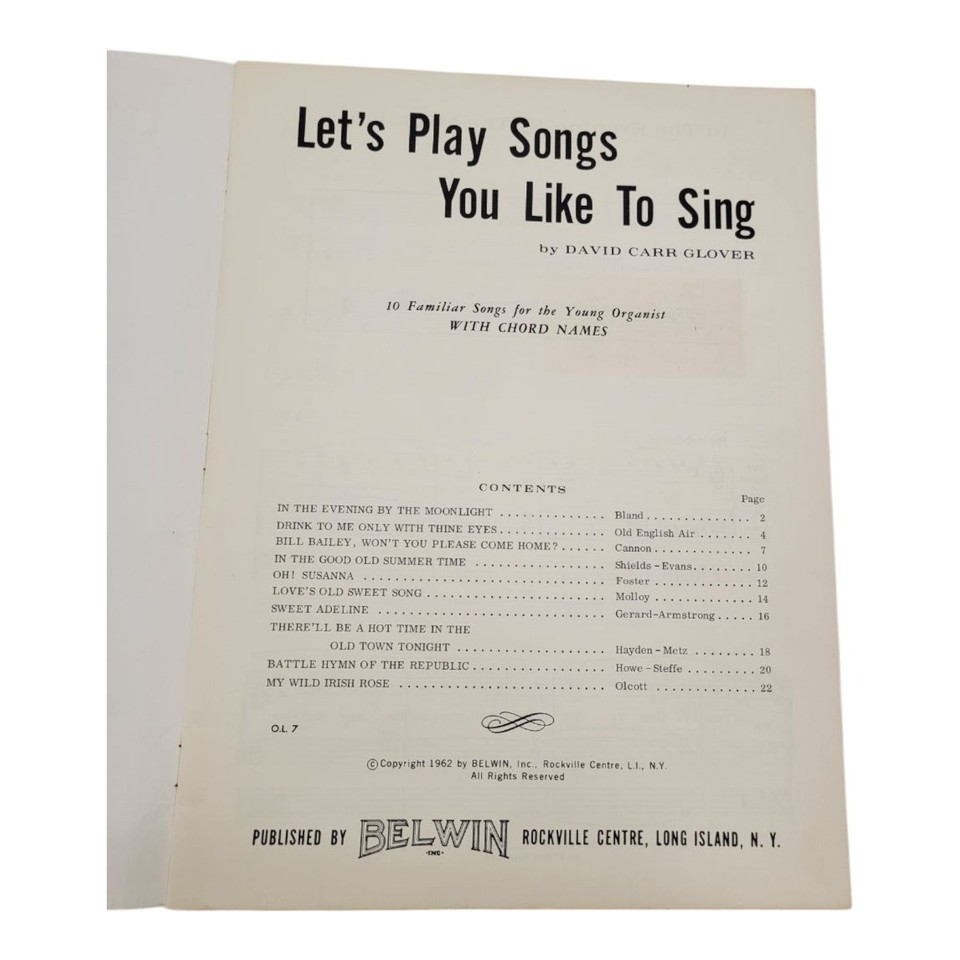 Lets Play Songs You Like to Sing for the Young Organist - David Carr ...