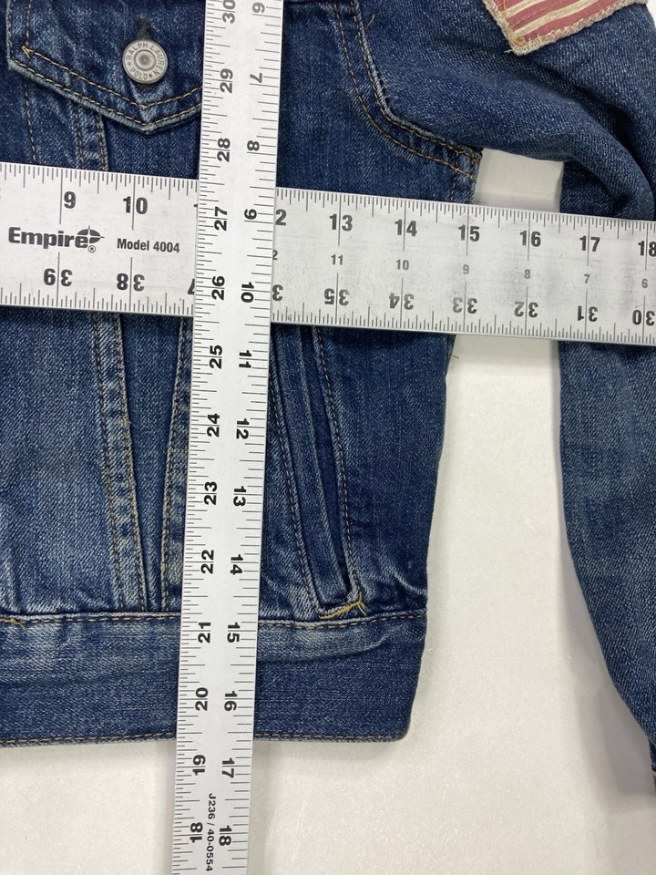 Polo Ralph Lauren USA Flag Trucker Denim Jean Jacket Men Size Small 8 ...