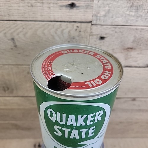 VTG Quaker State Motor Oil Can Empty Metal 1 Qt SAE 30 Opened #4 | eBay
