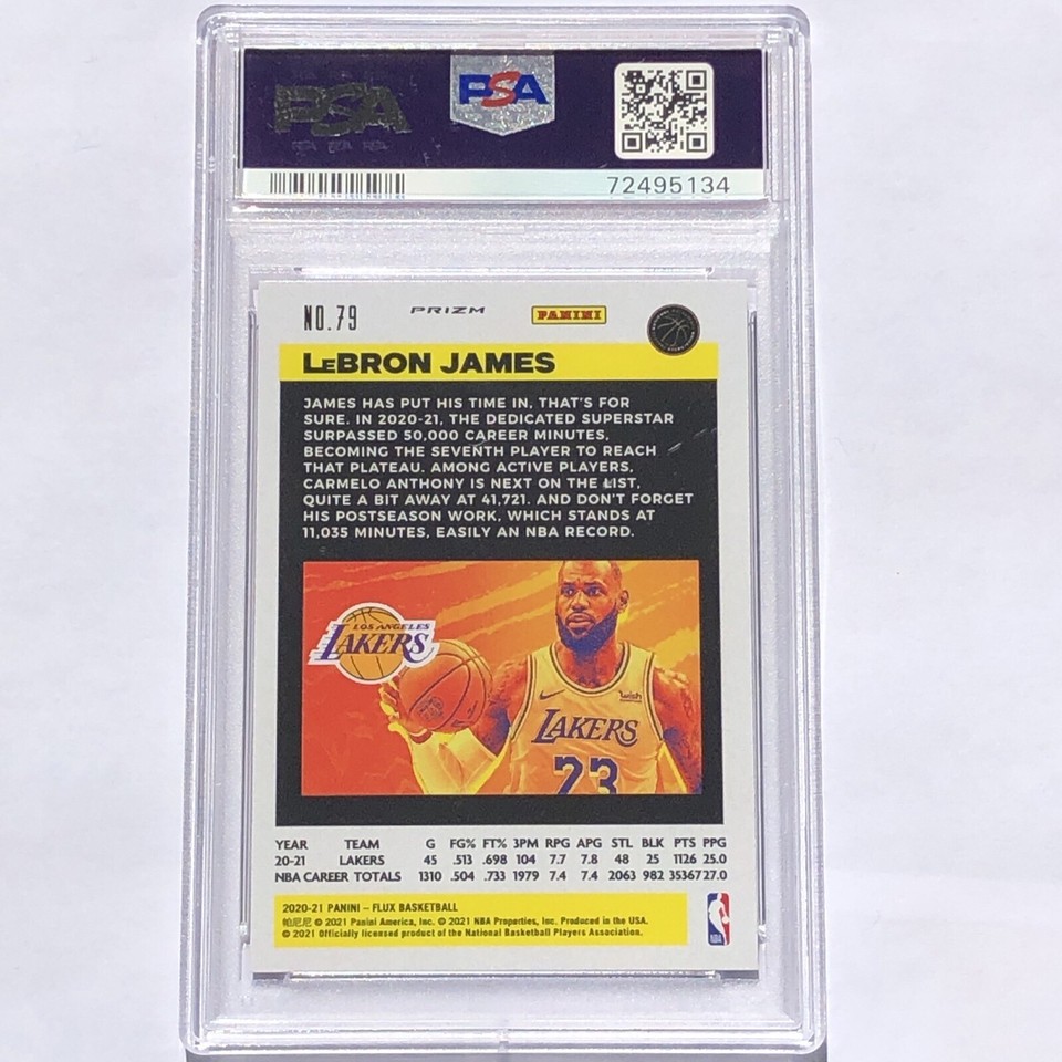 2020 Flux LeBron James Red Cracked Ice #79 Los Angeles Lakers PSA 10 ...
