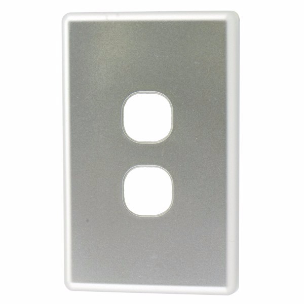 2 Gang GPO with extra switch Silver Cover Plate including GPO - $3.70 ...