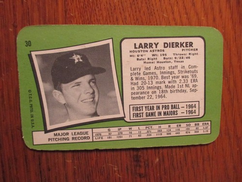 4-1971 Topps Super Cards(RICH ALLEN/LARRY DIERKER/LUKE WALKER/RICO ...