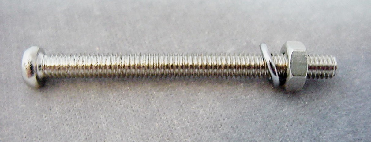 CHROME BANJO TAILPIECE ANCHOR WITH NUT AND WASHER for repairs or ...